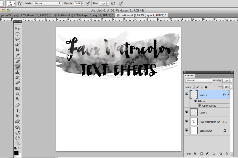 Watercolor Text Effect in Graphic Design