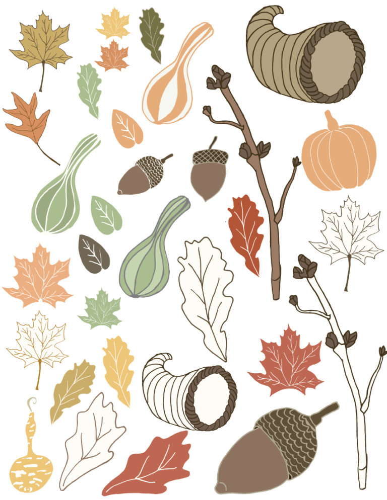 Fall Clip Art Vector - Hand Drawn Fall Clip Art